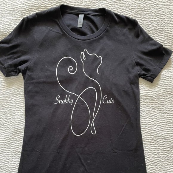 Tops | Black Snobby Cat Tshirt Nwot Size Small | Poshmark